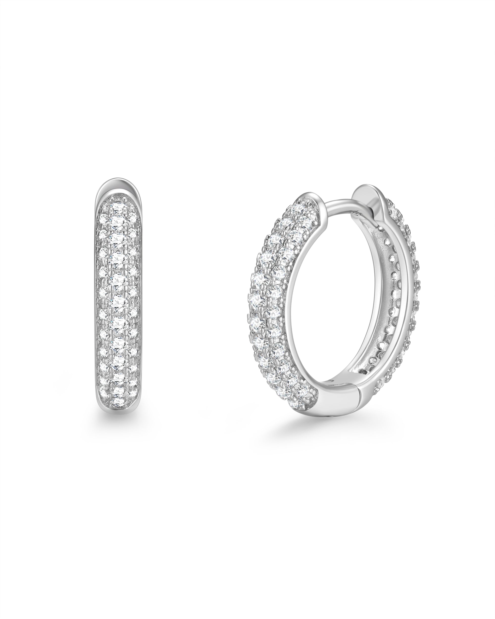ICE HOOP 鑲鑽耳環｜White Gold｜Iceman Society – Iceman Society Tw